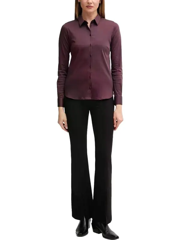 MOS MOSH Burgundy Button-down Shirt With Pointed Collar - Red