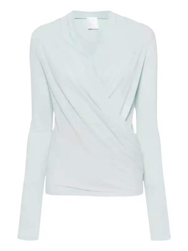 Givenchy V-neck Draped Blouse - Blue