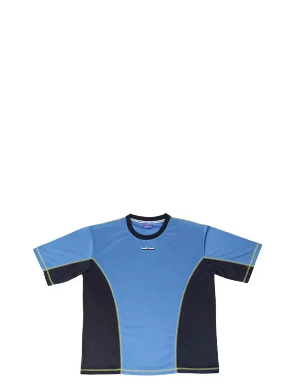 BADFRIEND Contrast Panel Logo Motif T-shirt - Blue