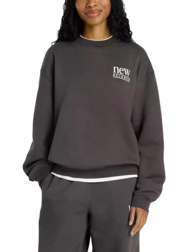 NEW BALANCE Logo-detail Crew-neck Sweatshirt - Black