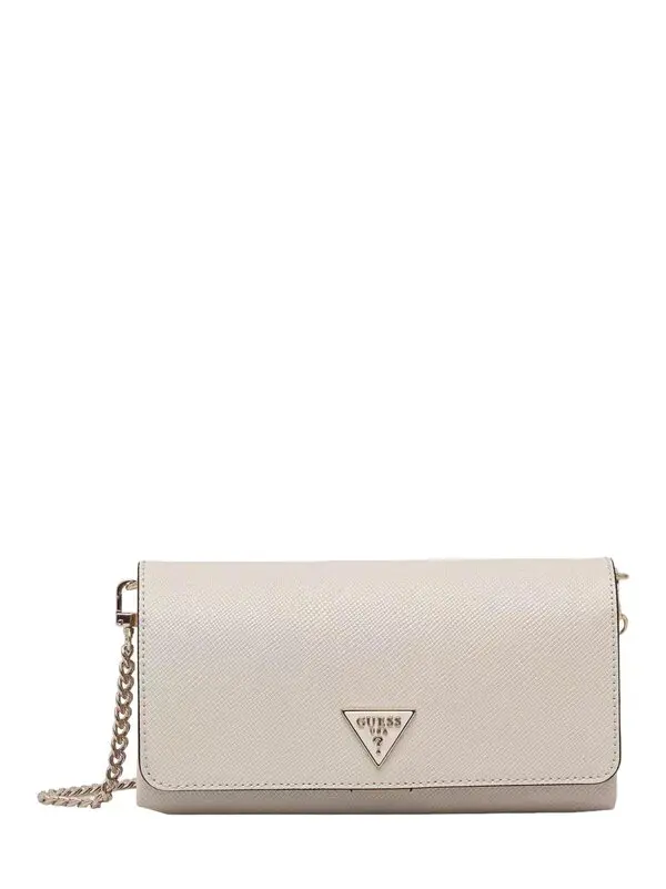 Guess Noelle Triangle-logo Crossbody Bag - Neutrals