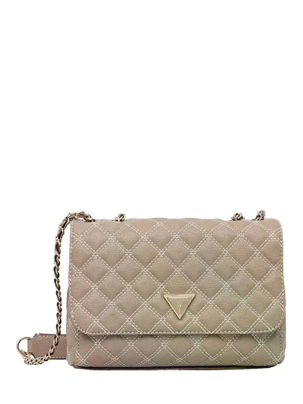 Guess Giully Quilted Crossbody Bag With Chain Detailing - Neutrals