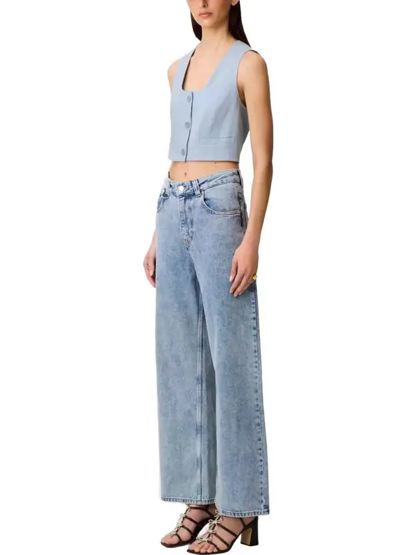 Claudie Pierlot Square-neck Buttoned Waistcoat - Blue