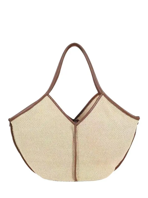Hereu Woven Tote Bag With Leather Trim - Neutrals