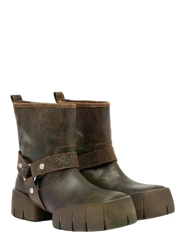 DIESEL® D-tex Tu Rugged-straps Leather Boots - Brown
