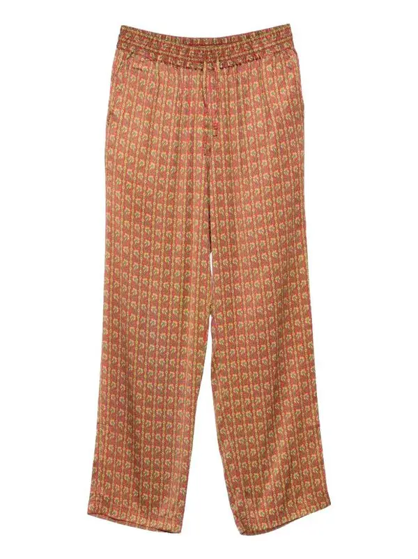 Drole De Monsieur Paisley Pattern Wide Leg Trousers - Red