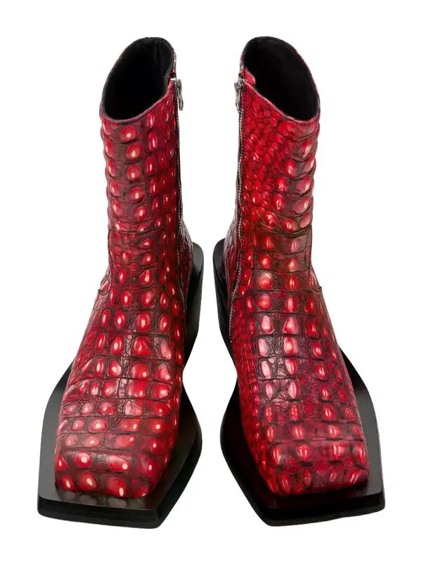 Camper Quetal Textured Ankle Boots - Red