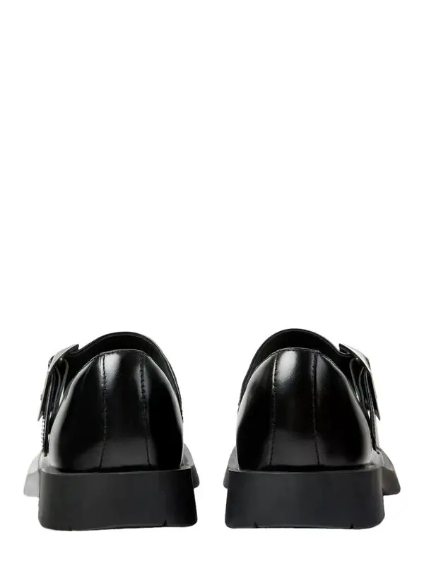 Camper Buckle Strap Platform Loafers - Black