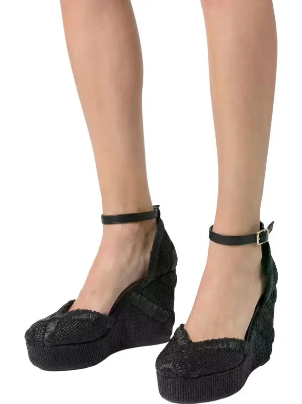 CastaÑer Charmie Ankle-strap Platform Espadrilles - Black