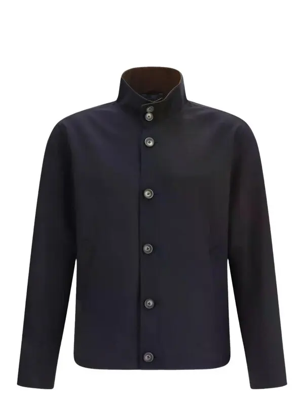 Herno Button High-neck Jacket - Blue