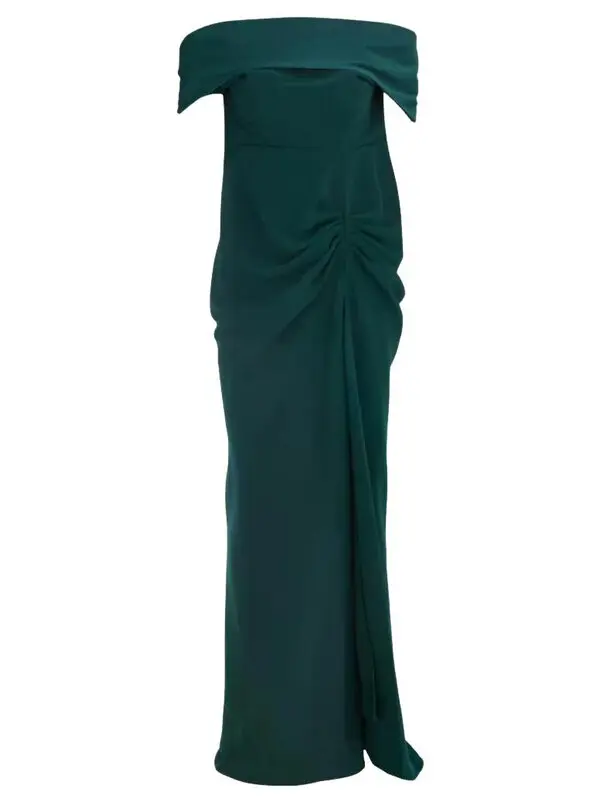 RHEA COSTA Maxi Dress With Draped Detail - Green