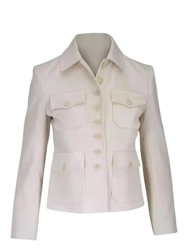NILI LOTAN Jamison Stone Wool Jacket - Neutrals