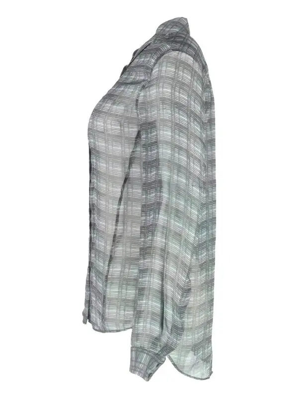 Theory Checked Silk Shirt - Grey