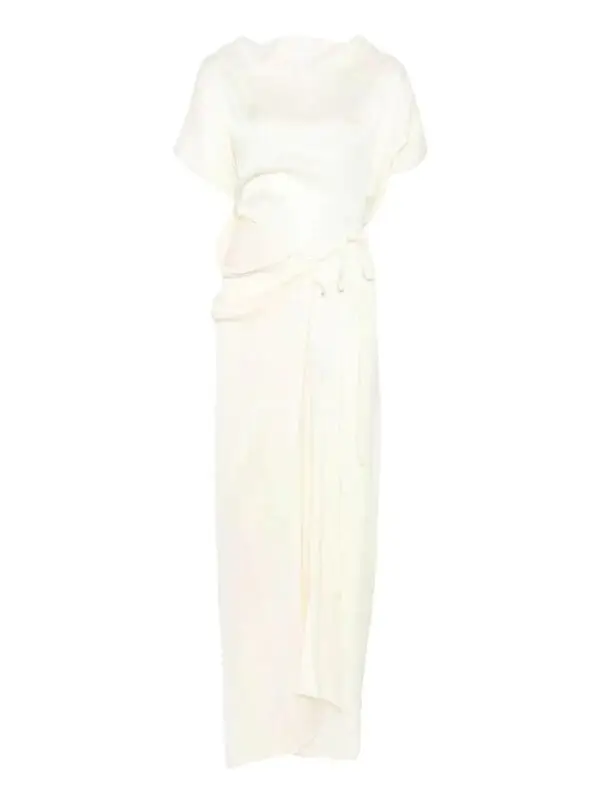 Bondi Born Sleeveless Boat Neck Maxi Dress With Pearl Tie Detail - Neutrals