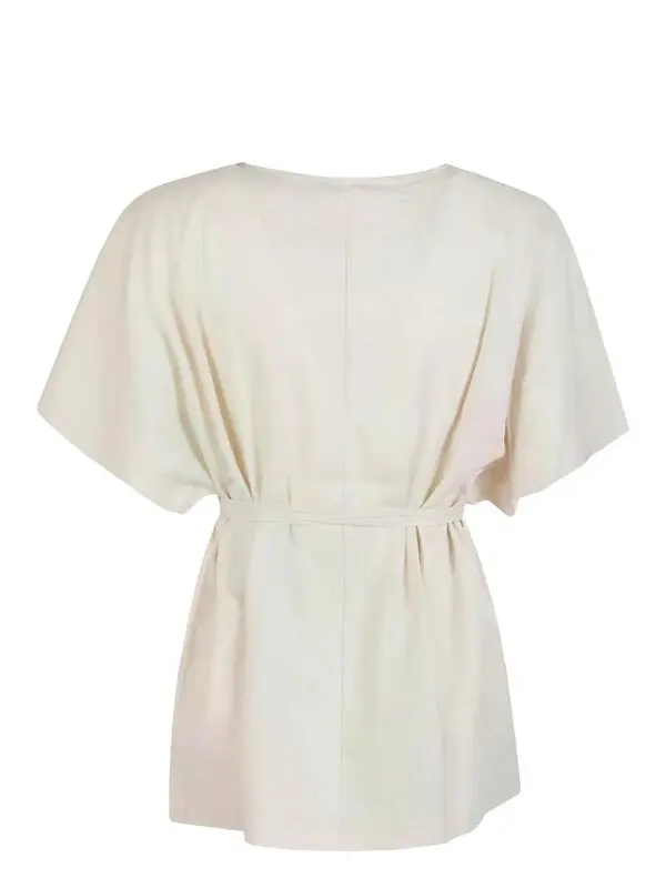HINNOMINATE Wrap Belted Blouse - Neutrals