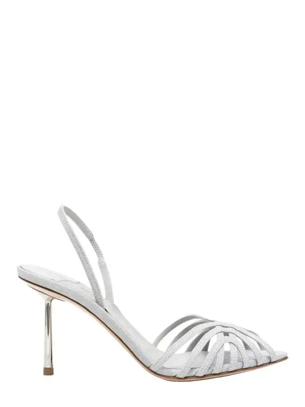 LE SILLA Strappy Slingback Sandals With Pointed Toe - Silver