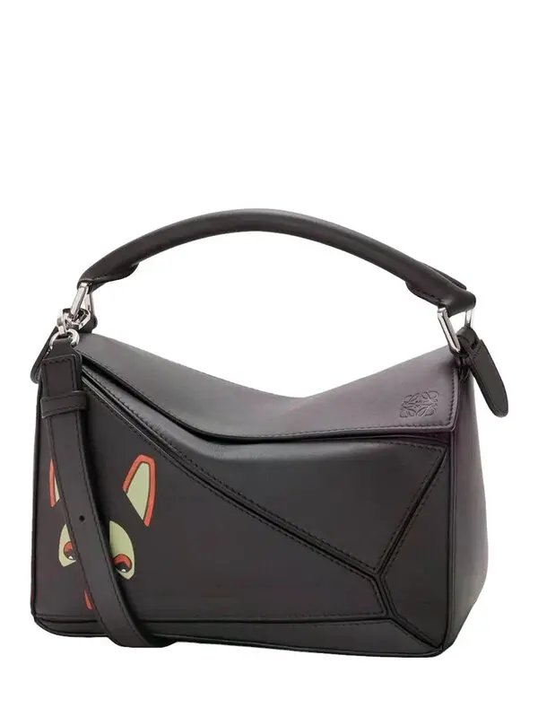 Loewe Small Puzzle Futurist Cat Tote Bag - Brown