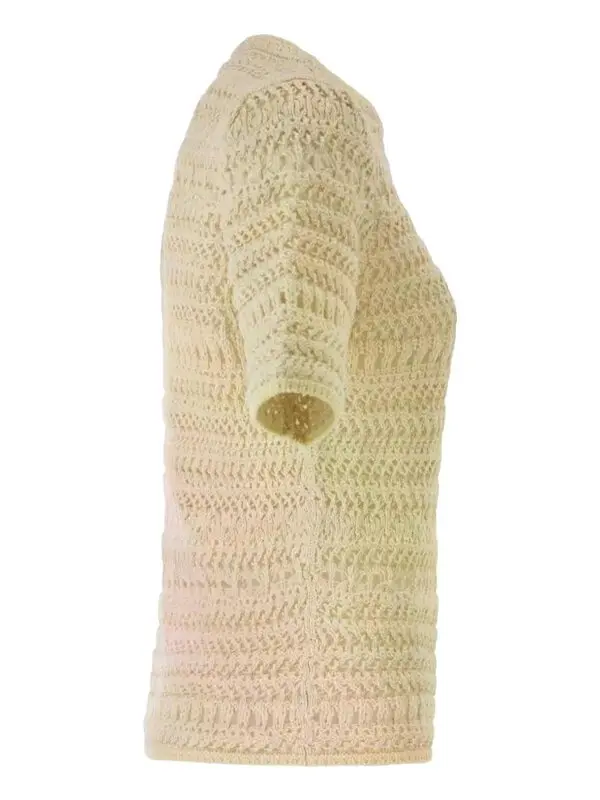 Fabiana Filippi Crochet Design Short Sleeve Sweater - Neutrals