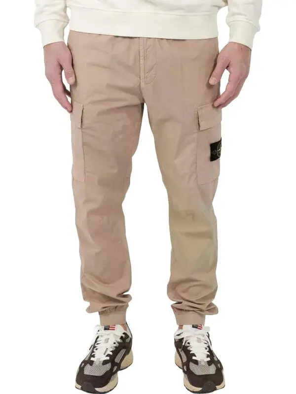 Stone Island Cargo Trousers With Signature Compass Badge - Neutrals