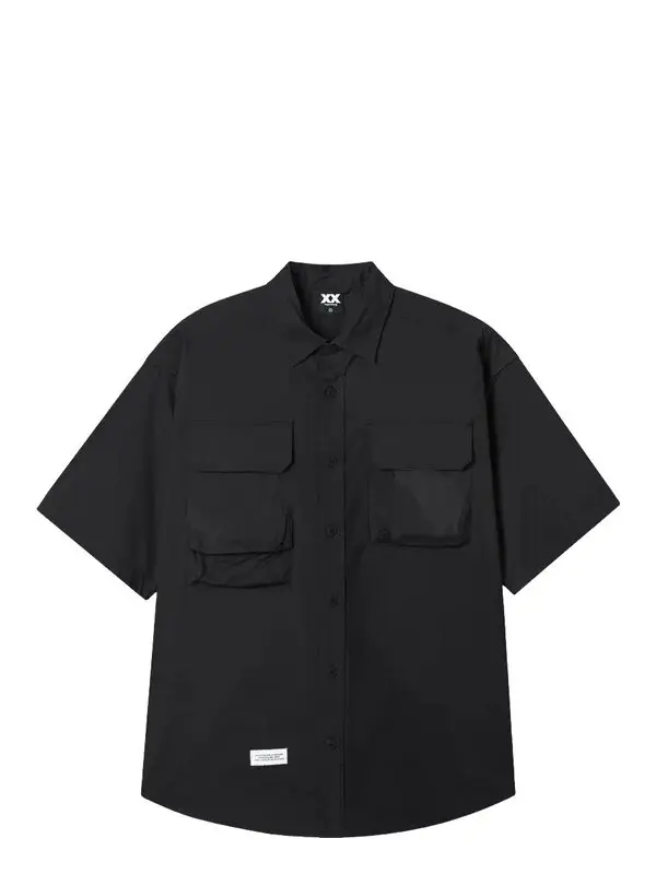 FINGERCROXX Pocket-detail Short-sleeve Shirt - Black
