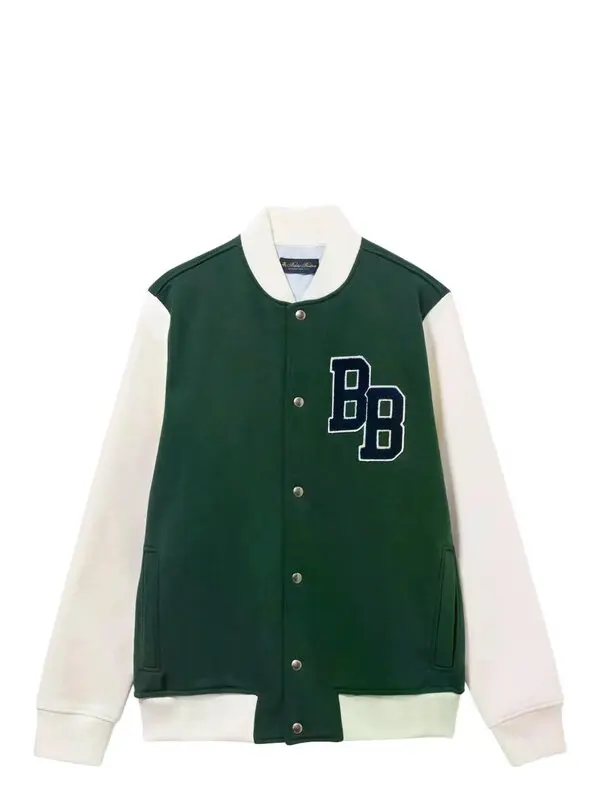 Brooks Brothers Logo Patch Bomber Jacket - Green