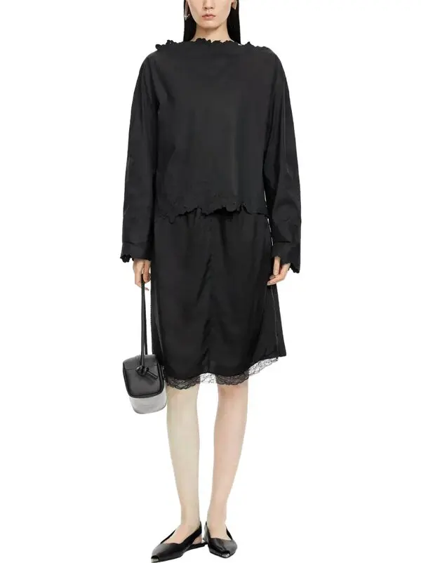 JNBY Embroidered Boat Neck Blouse - Black