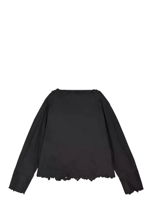 JNBY Embroidered Boat Neck Blouse - Black
