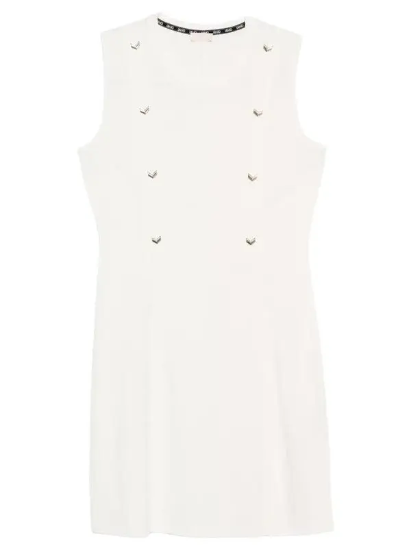 Liu Jo Sleeveless Round Neck Jersey Dress With Metallic Details - Neutrals