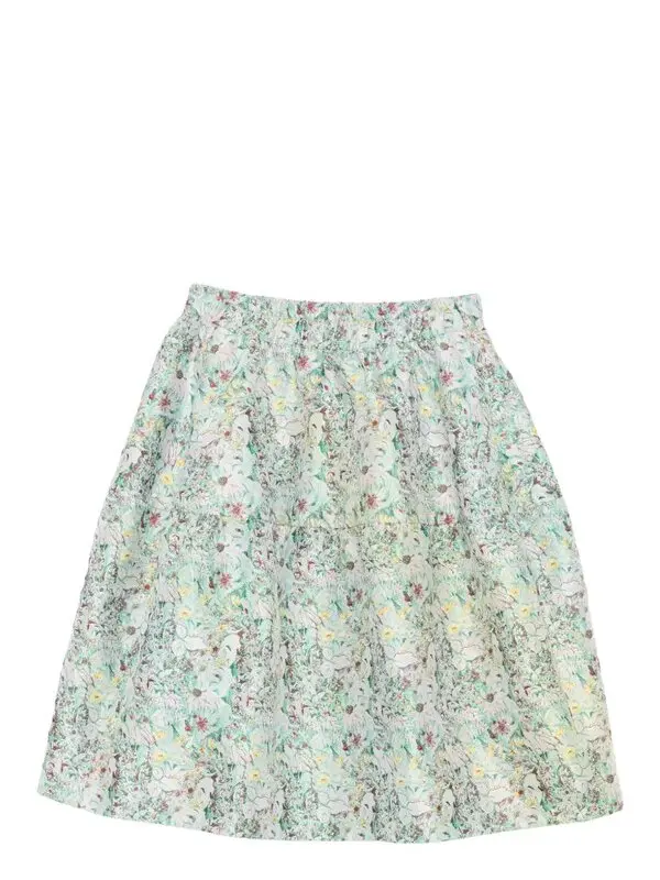JNBY Floral-embroidered Midi Skirt - Blue
