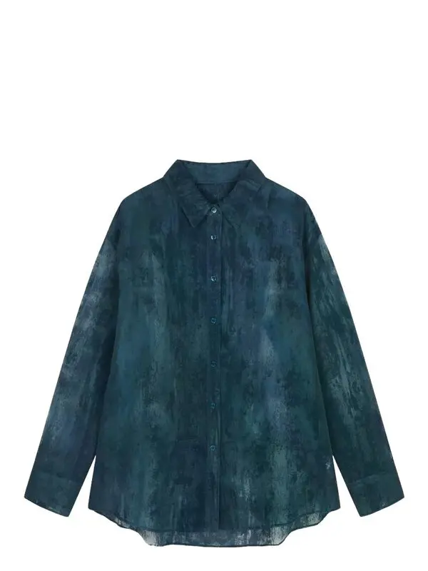 JNBY Oversized Shirt With Sheer Finish - Blue