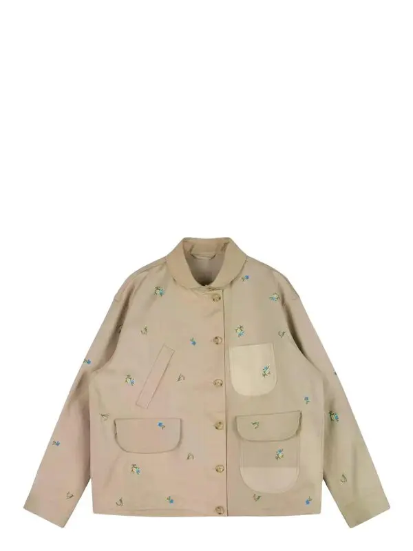 JNBY Floral Embroidered Long Sleeve Jacket - Neutrals