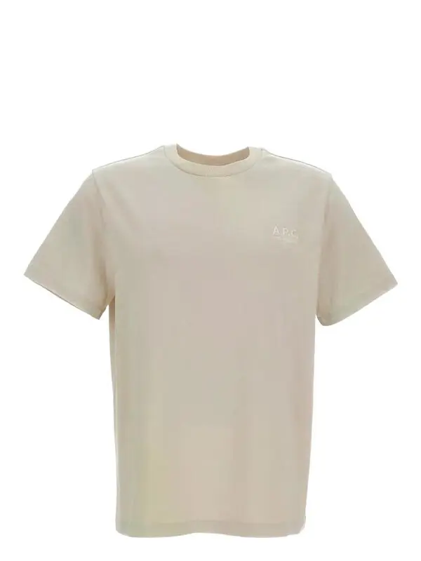 A.p.c. Crew Neck T-shirt With Logo Print - Neutrals