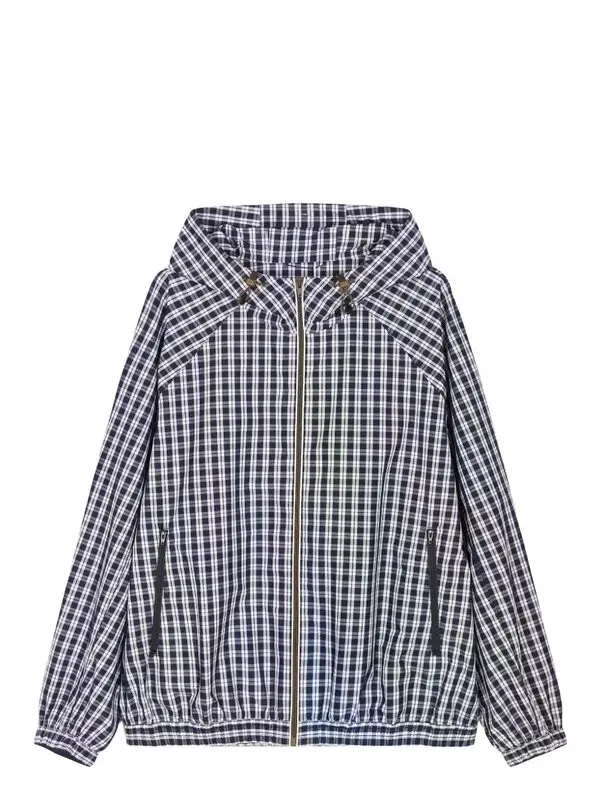 CROQUIS Plaid Hooded Jacket - Blue