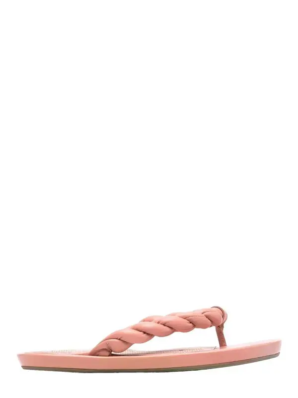 Red Valentino Twist-strap Leather Flip Flops - Pink