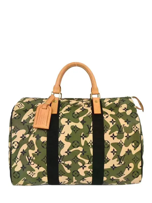 LOUIS VUITTON 35 Speedy Monogram Camouflage Tote Bag - Green