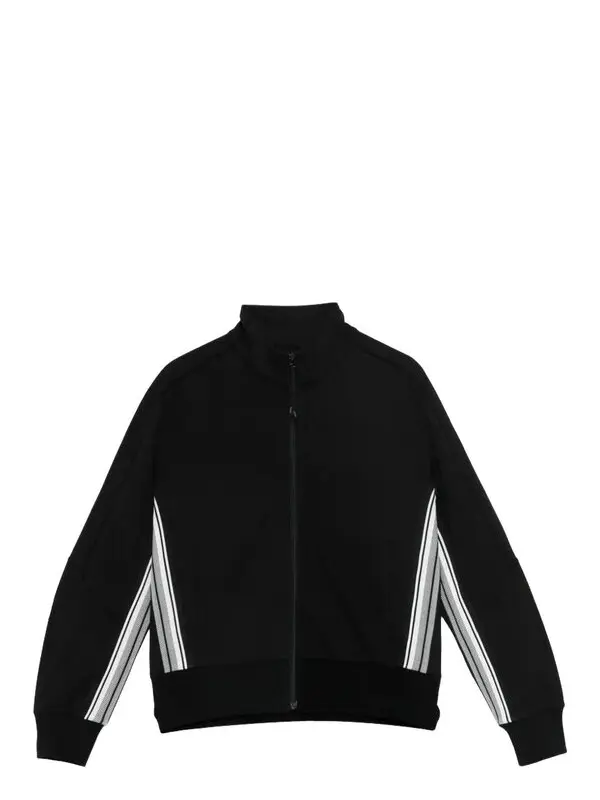 CROQUIS Striped Zip-up Jacket - Black
