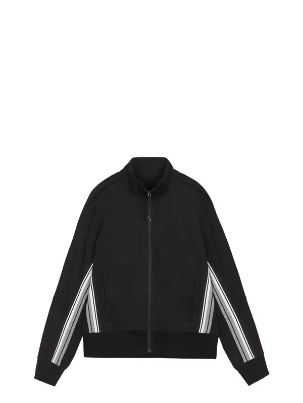 CROQUIS Striped Zip-up Jacket - Black