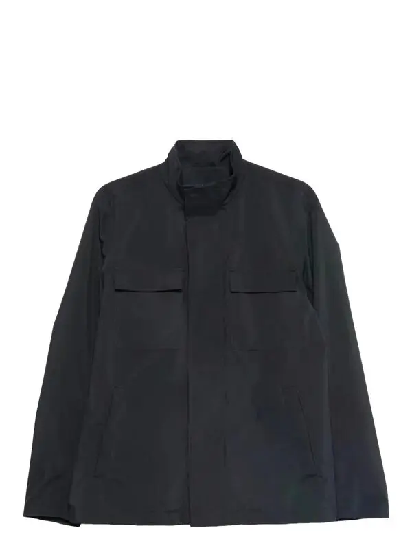 Herno Raised Neck Flap Pocket Jacket - Blue