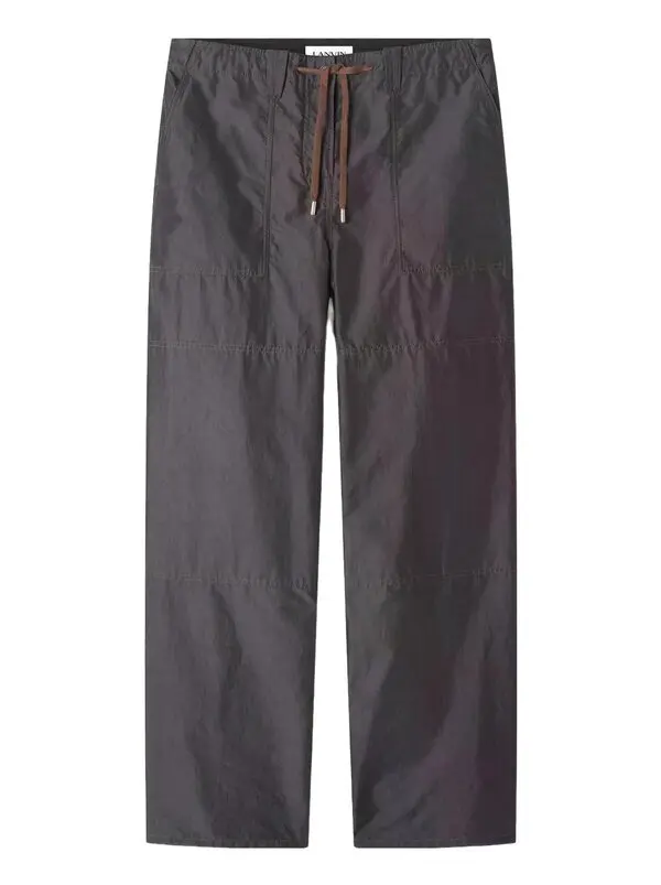 LANVIN Cotton Drawstring Trousers - Grey