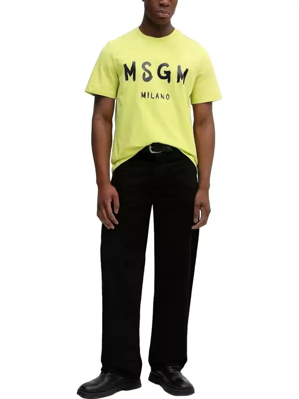 MSGM Logo-detail T-shirt - Yellow