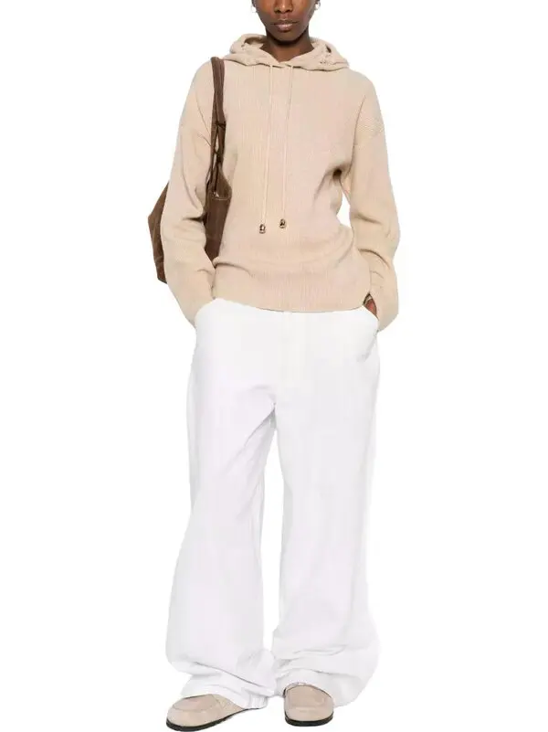 Fabiana Filippi Long-sleeved Hoodie With Drawstring - Neutrals