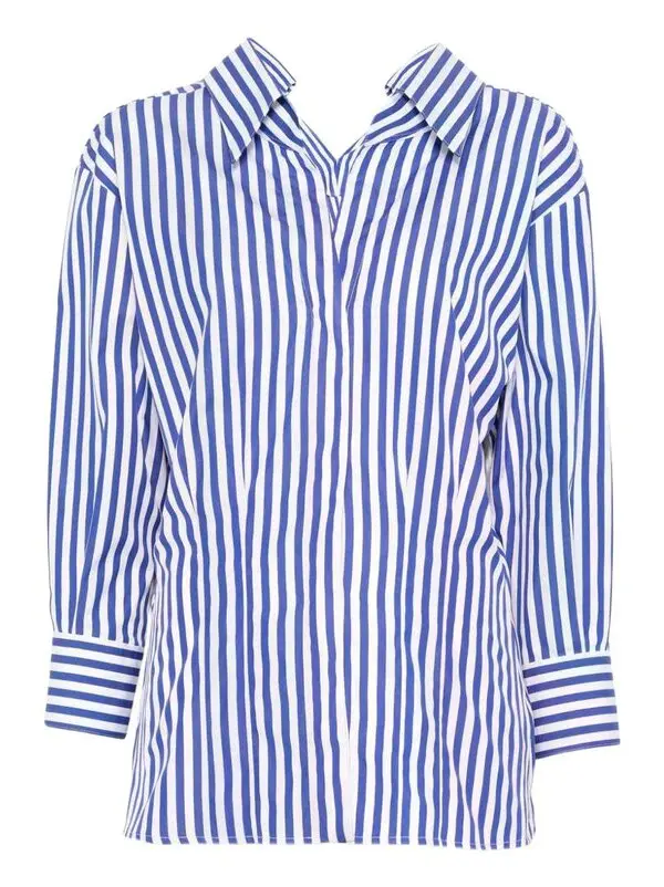 Givenchy Striped V-neck Shirt - Blue