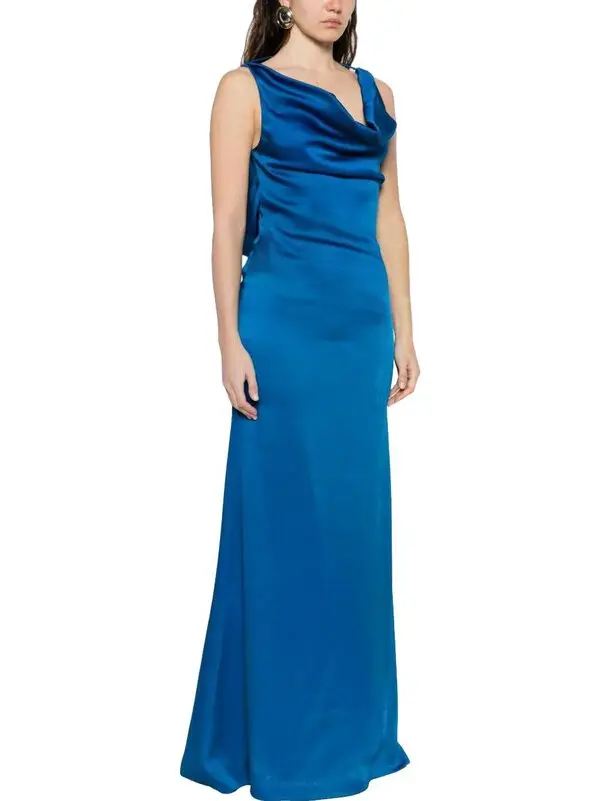 Giuseppe Di Morabito Cowl Neck Draped Maxi Dress - Blue