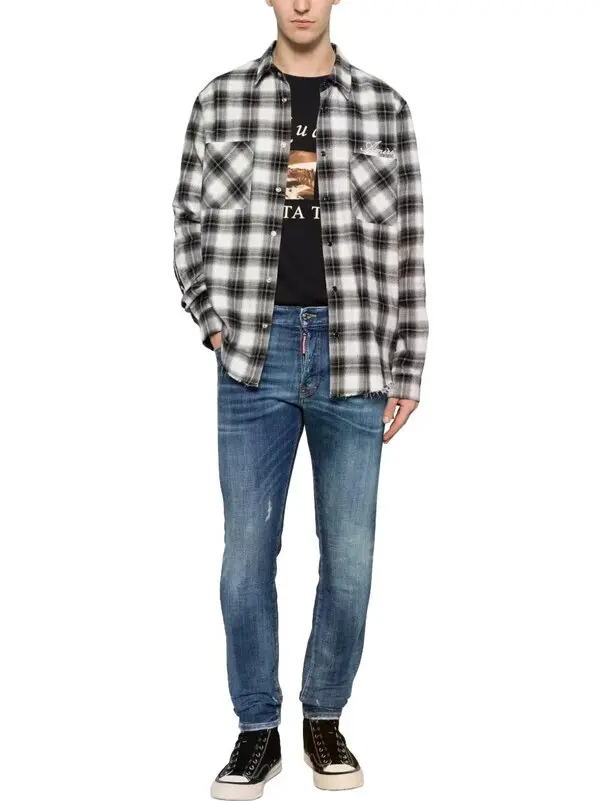 Dsquared2 Distressed Wash Denim Jeans - Blue