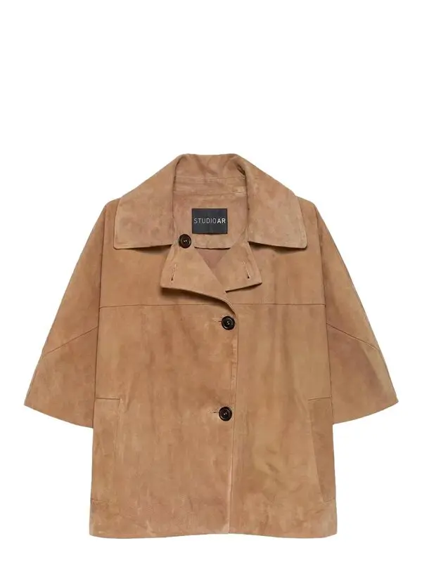 STUDIO AR Clara Button Jacket - Brown