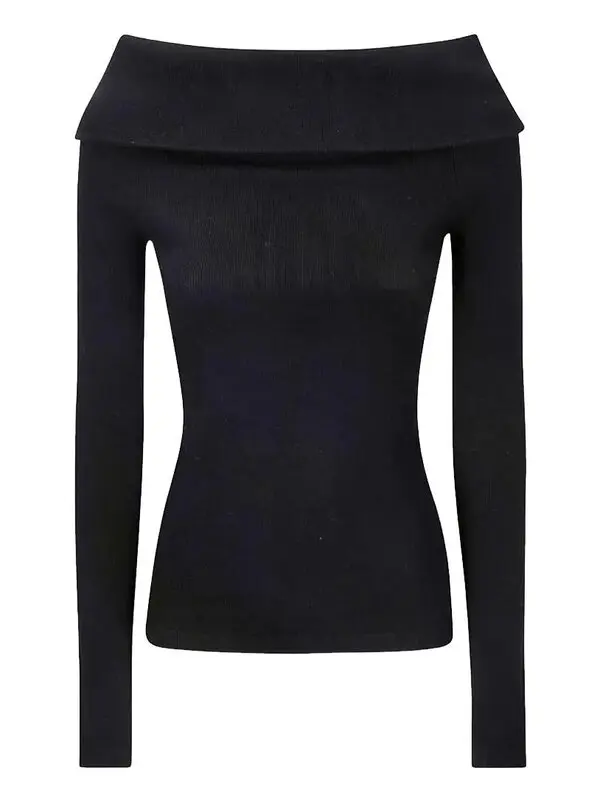 LISA YANG Claudina Ribbed Off-the-shoulder Top - Black