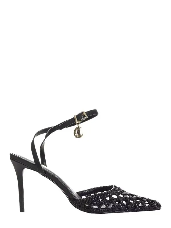 Just Cavalli Ankle-strap Pointed Toe Heeled Pumps - Black