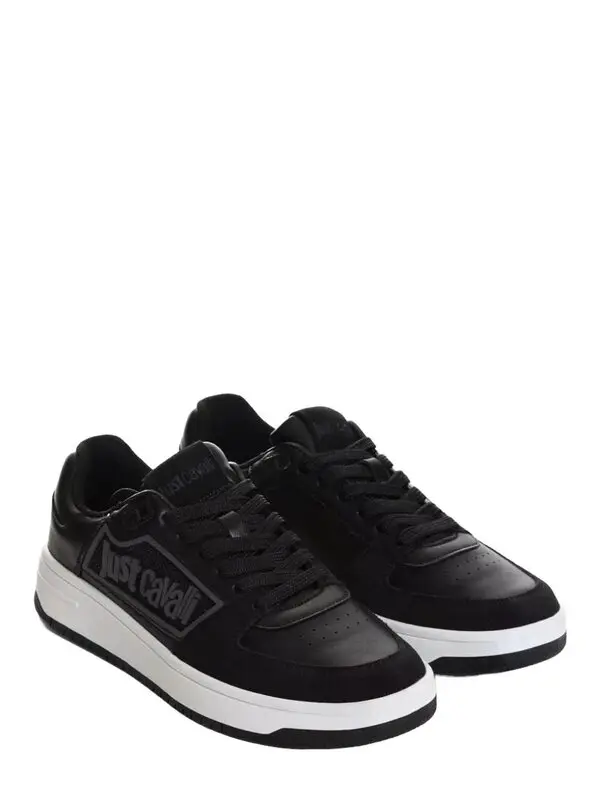 Just Cavalli Logo Detail Lace-up Sneakers - Black