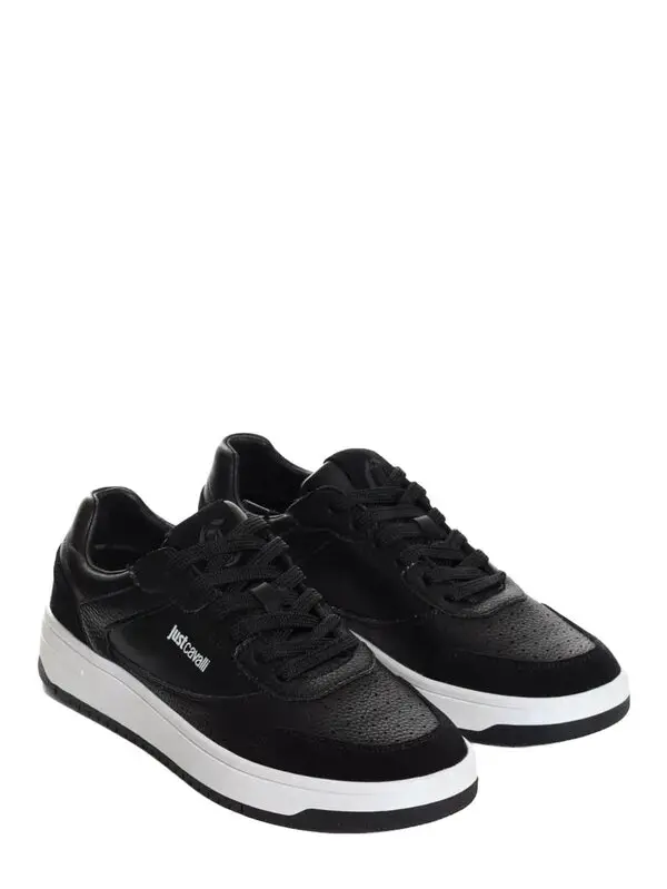 Just Cavalli Perforated Detail Lace-up Sneakers - Black