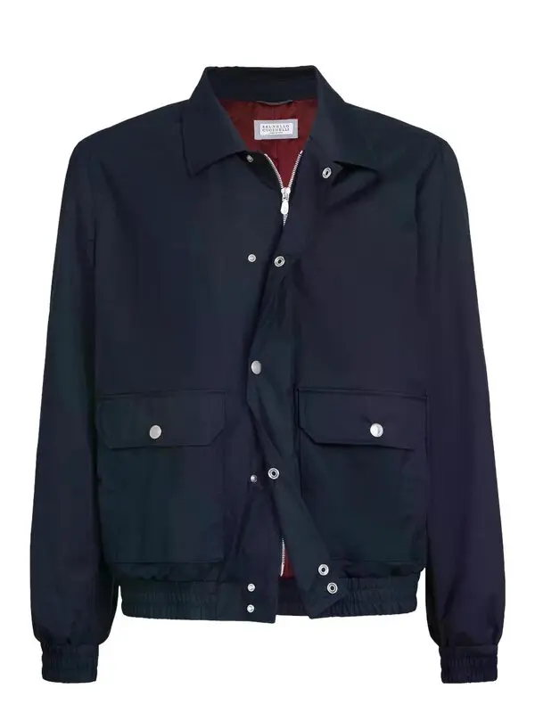 Brunello Cucinelli Collared Zip-up Jacket - Blue
